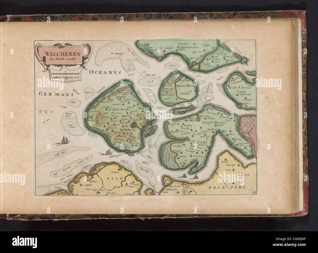 Walcheren map; Walcheren. Map of the Zeeland island of Walcheren and a ...