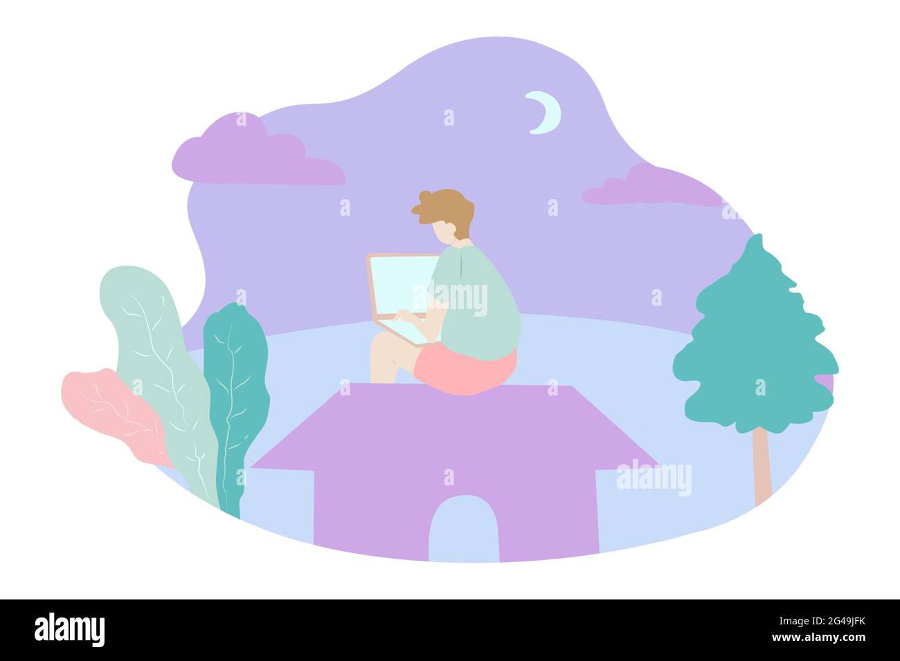 a man work from home Stock Vector Image & Art - Alamy