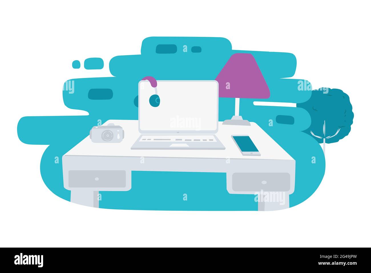 Accessories on a table Stock Vector Images - Alamy