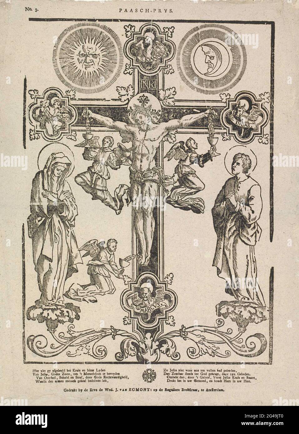 Christ on the cross; Paasch-Prys. Christ on the Cross, with angels on ...