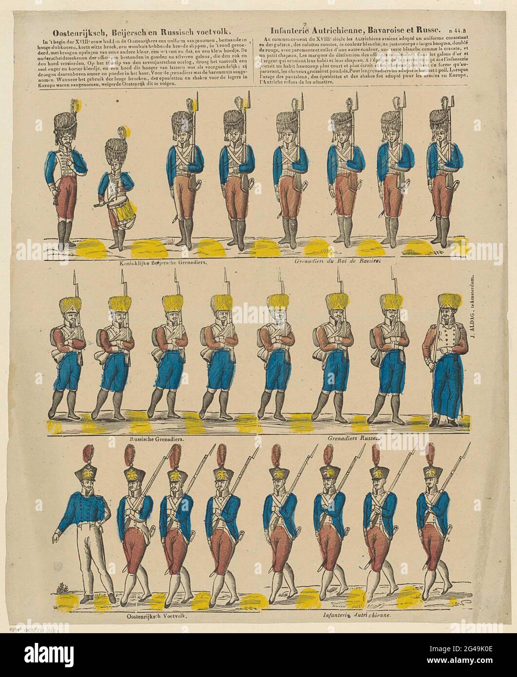 Austriansch, Beijersch and Russian foot volk / infantry Autrichienne ...