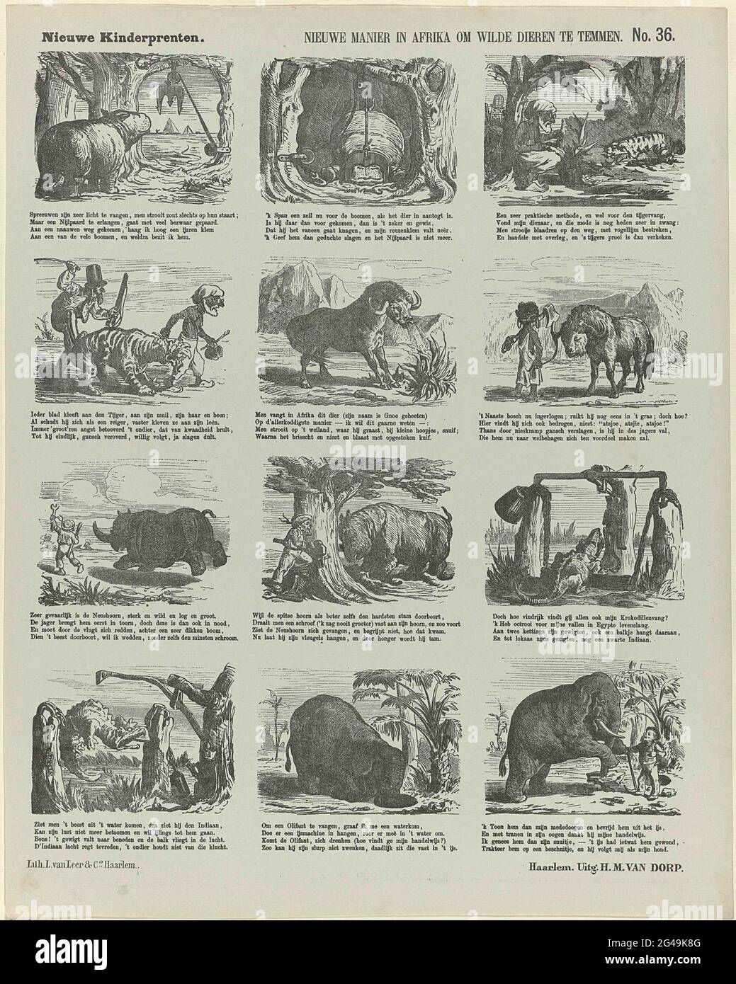 New ways in Africa to tame wild animals; New child prints. Leaf with 12 ...