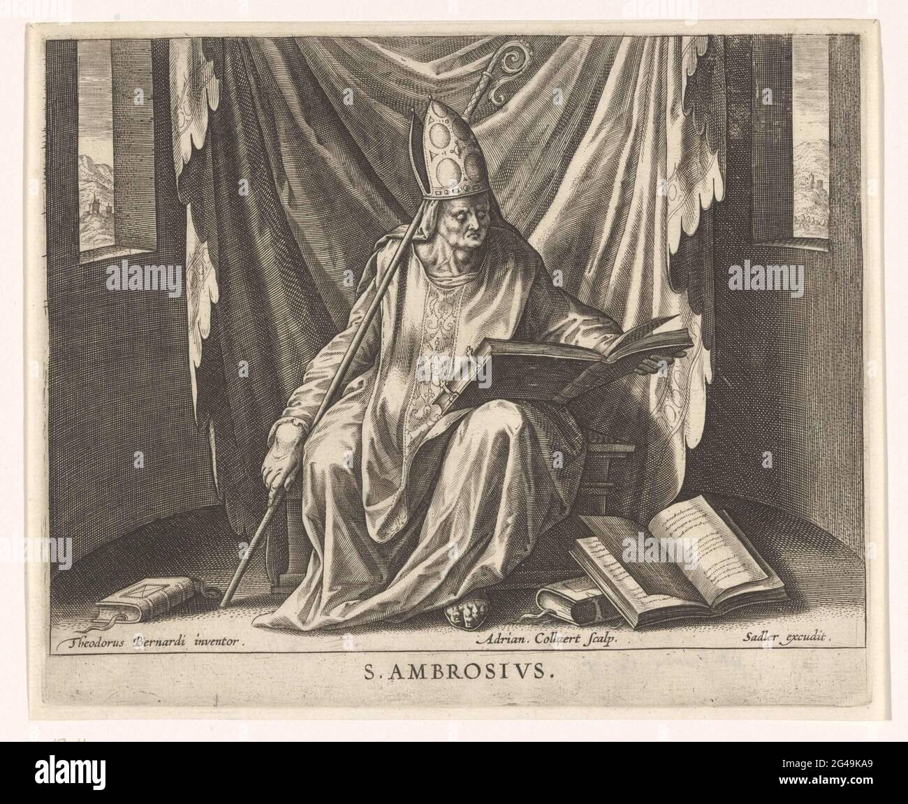 Church father Ambrosius; The four church fathers. H. Ambrosius, as the ...