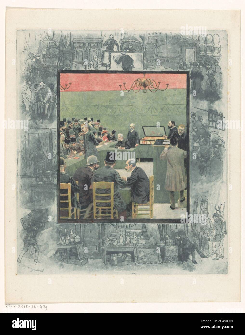 Book auction. Auction room with the Auctioneer on the right for an ...