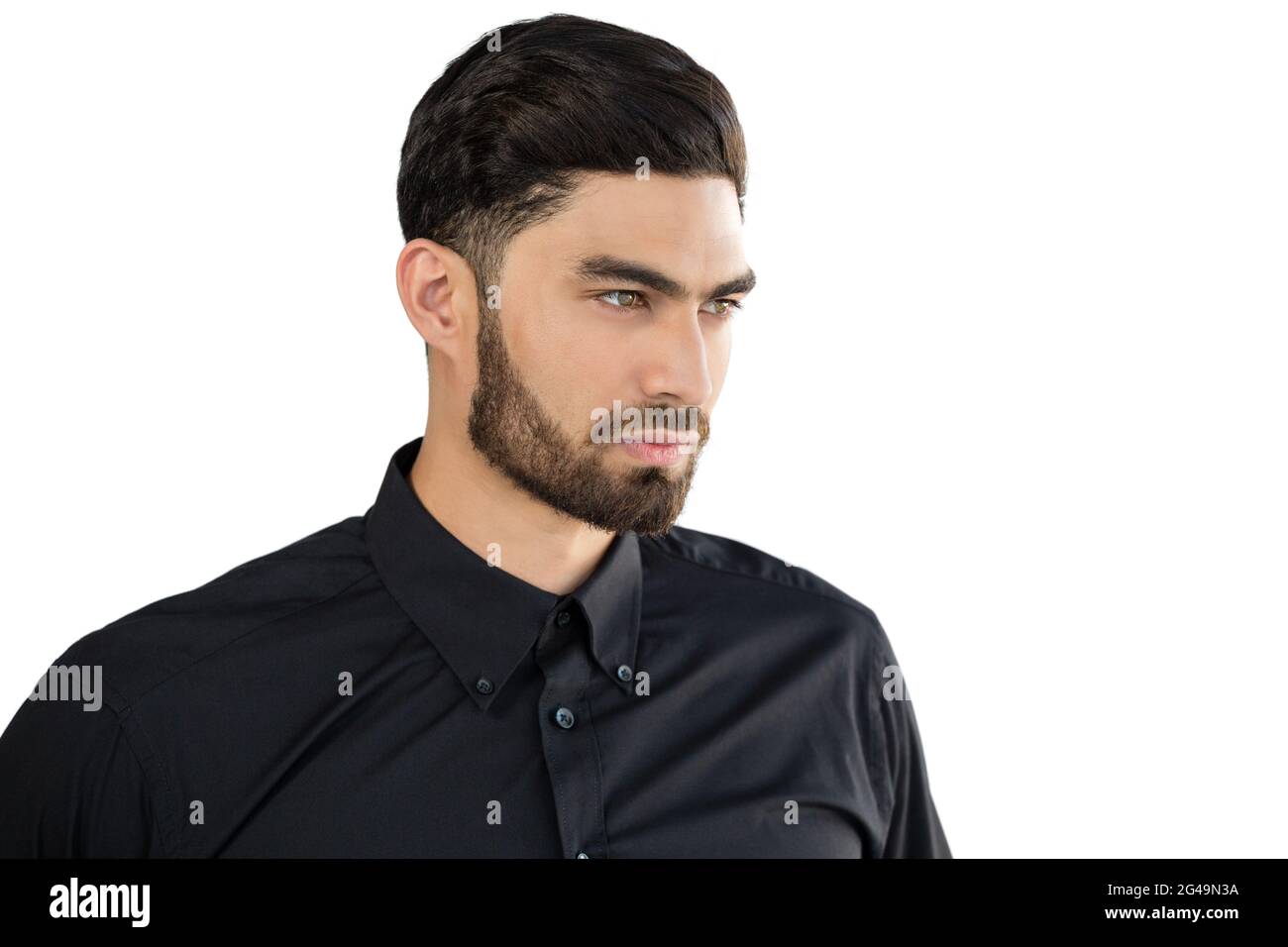 Man posing against white background Stock Photo - Alamy
