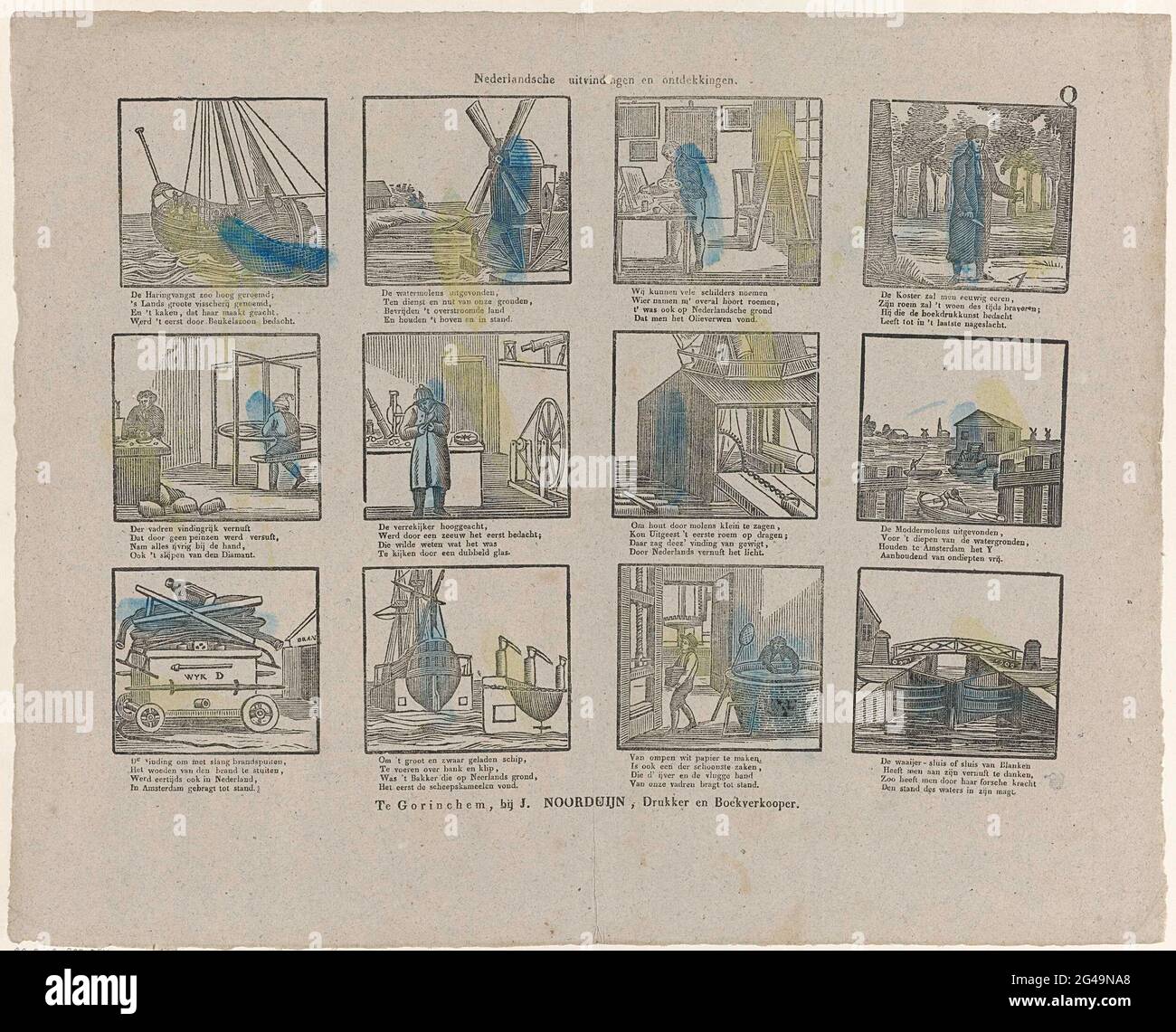 Dutch inventions and discoveries. Sheet with 12 performances of Dutch ...