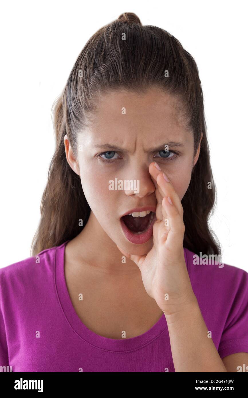 Angry girl screaming Stock Photo - Alamy