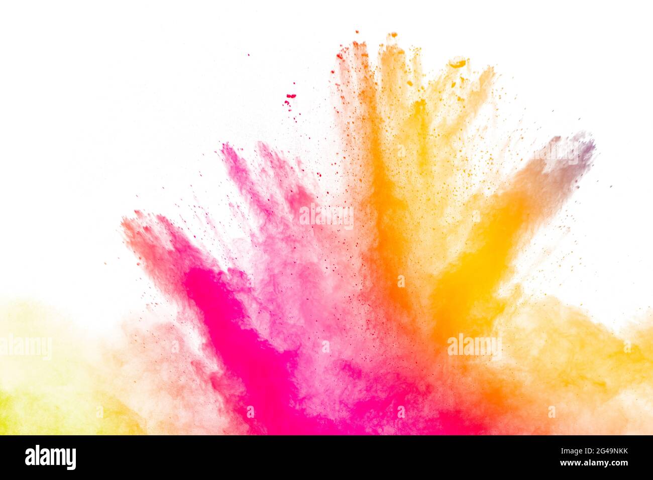 Set of variant color powder explosion on white background.Colorful dust ...