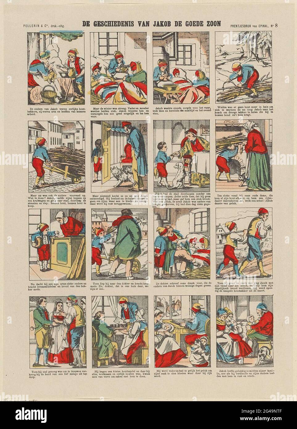 The history of Jakob's good son; Print print from Épinal. Leaf with 16 ...