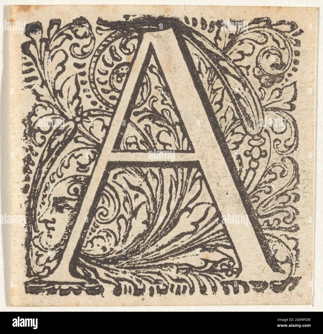 Letter A in a frame with a face Stock Photo - Alamy