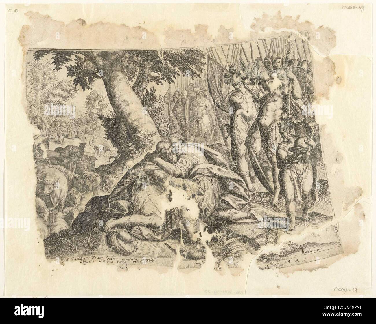 Reconciliation from Jakob and Esau. The Esau and Jacob brothers embrace ...