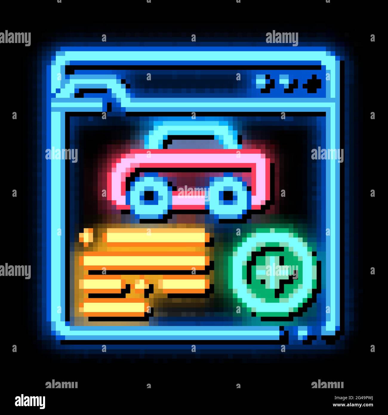 car health insurance neon glow icon illustration Stock Vector Image ...