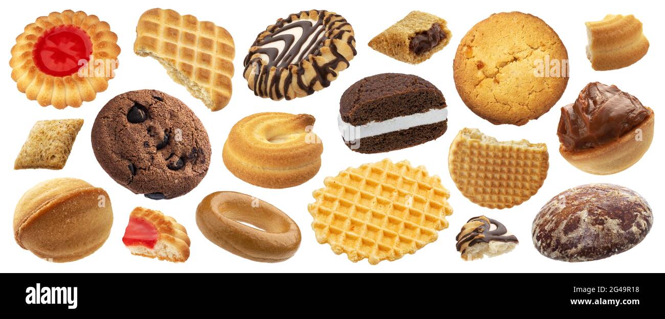 Cookies and biscuits collection isolated on white background Stock ...