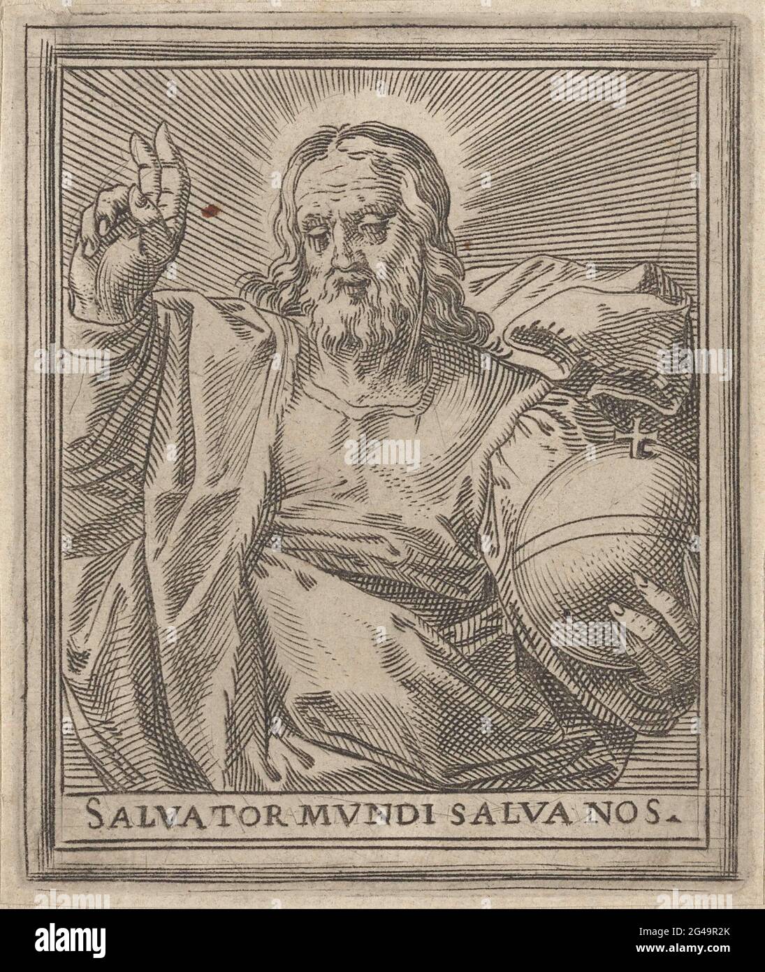 Christ as a salvator mundi; Salvator Mundi Salva NOS; Small saints ...