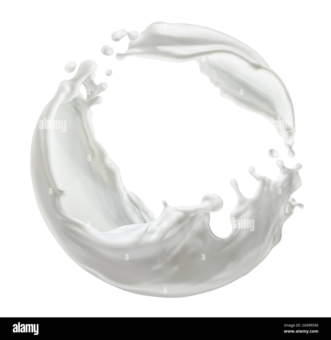 Circle milk splash isolated Stock Photo - Alamy