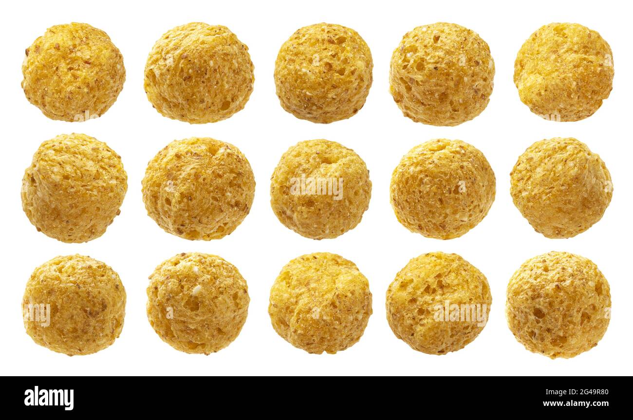 Corn balls collection isolated on white background Stock Photo - Alamy