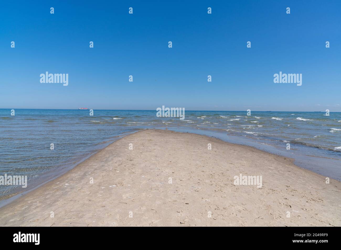 A view of the sand bar that is the northern tip of Denmark where the ...