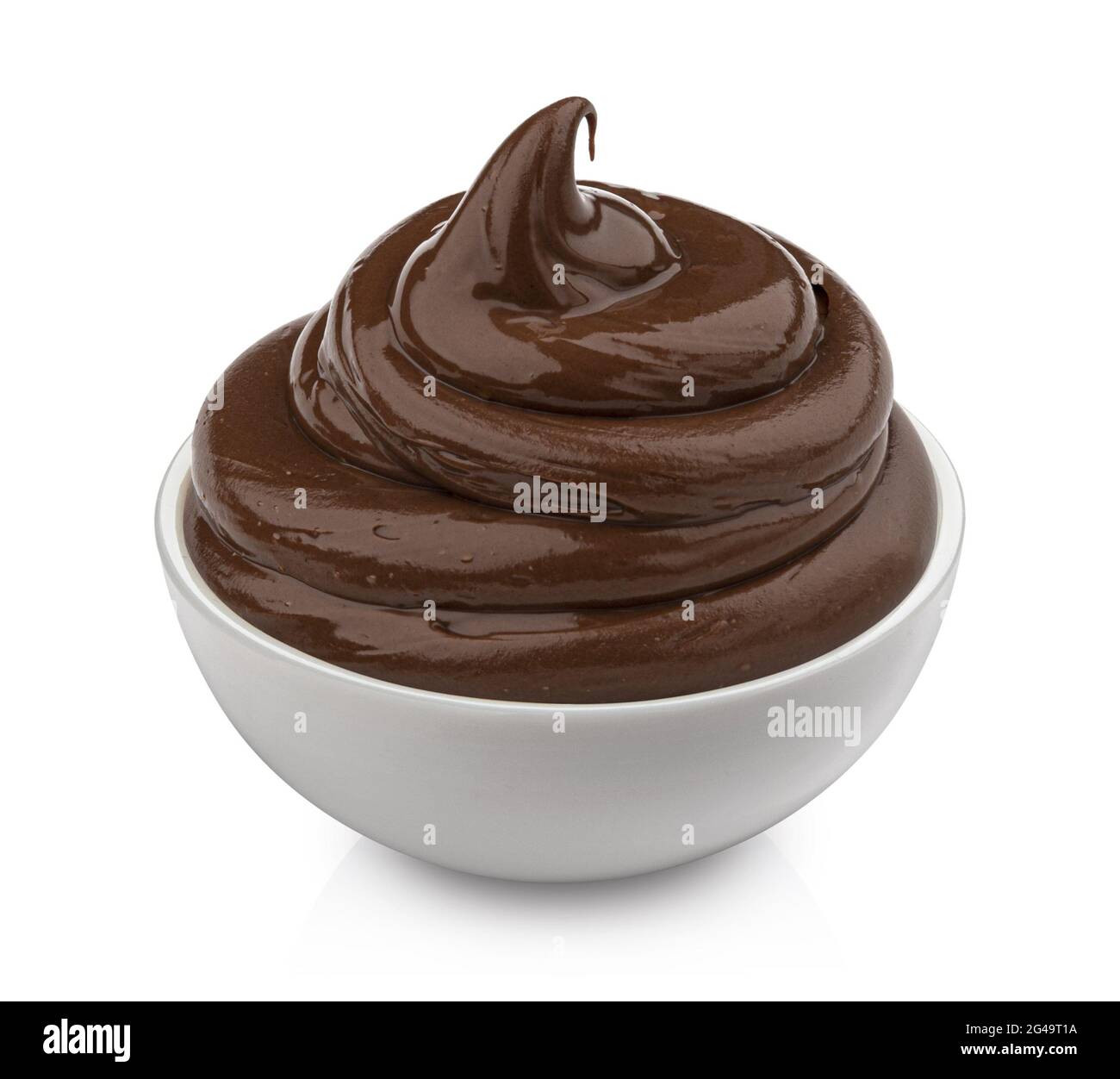 Bowl of chocolate cream isolated on white background Stock Photo - Alamy