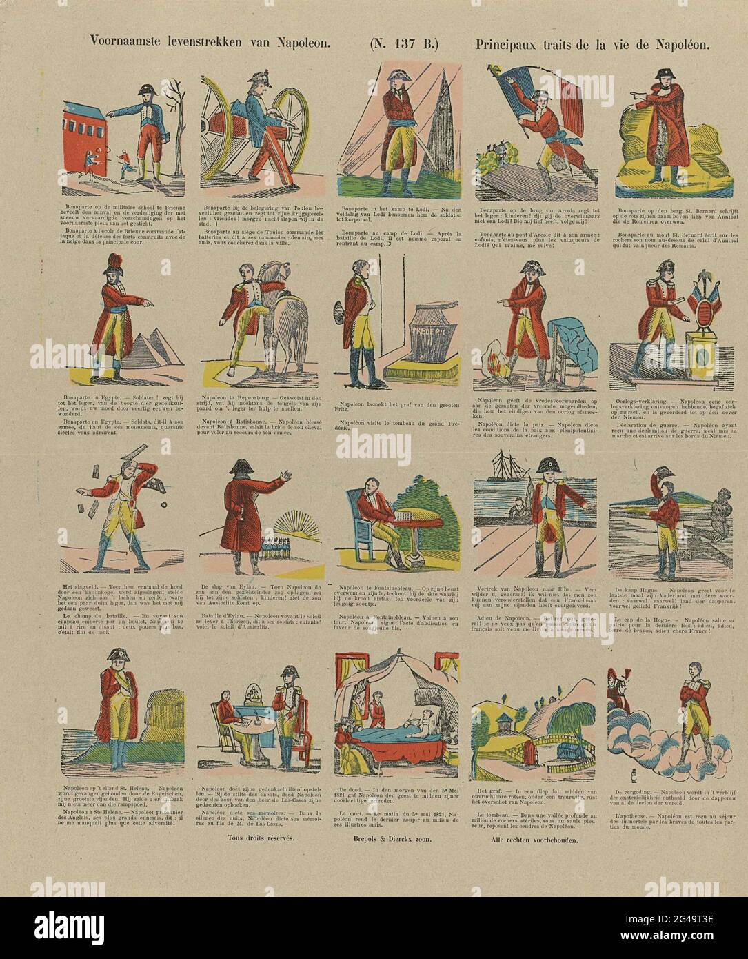 Main life trails from Napoleon / Principaux Traits de la Vie de ...