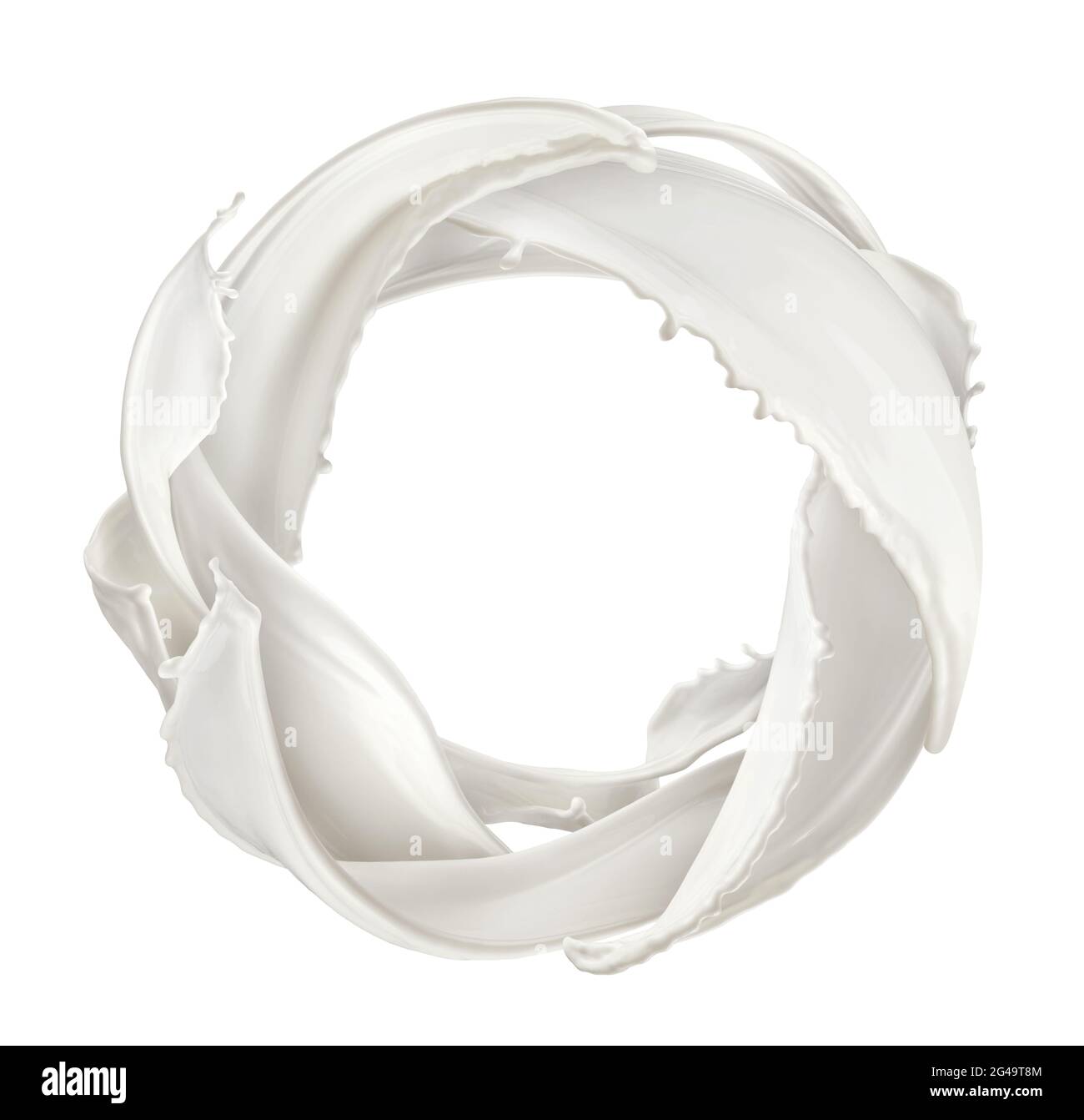Circle milk splash isolated on white Stock Photo - Alamy