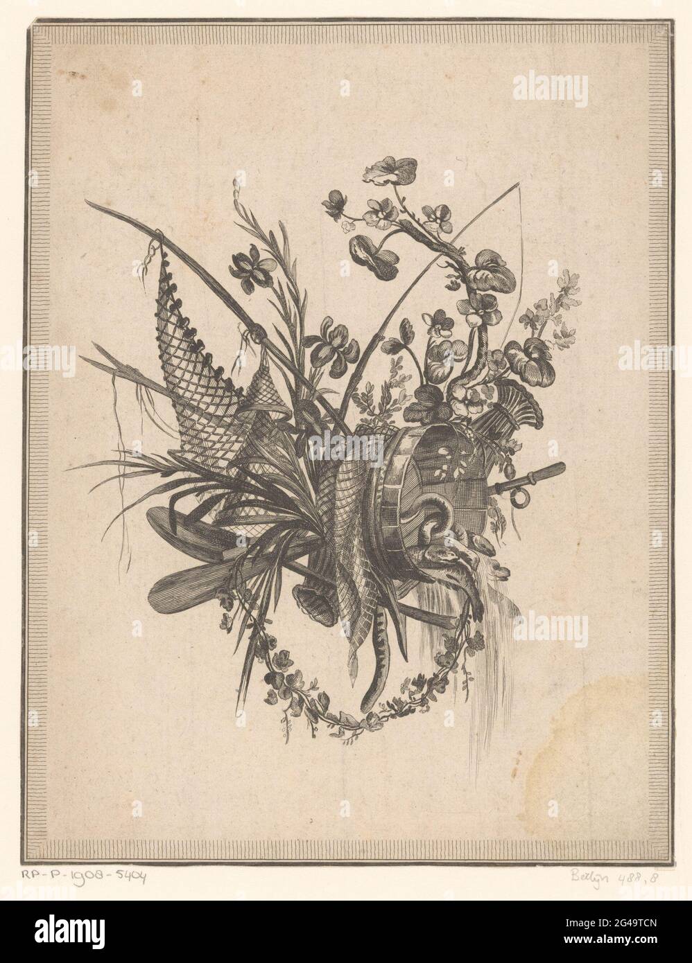 Trophy with fishing attributes; 8th Cahier Trophées Divers, Groupes de ...