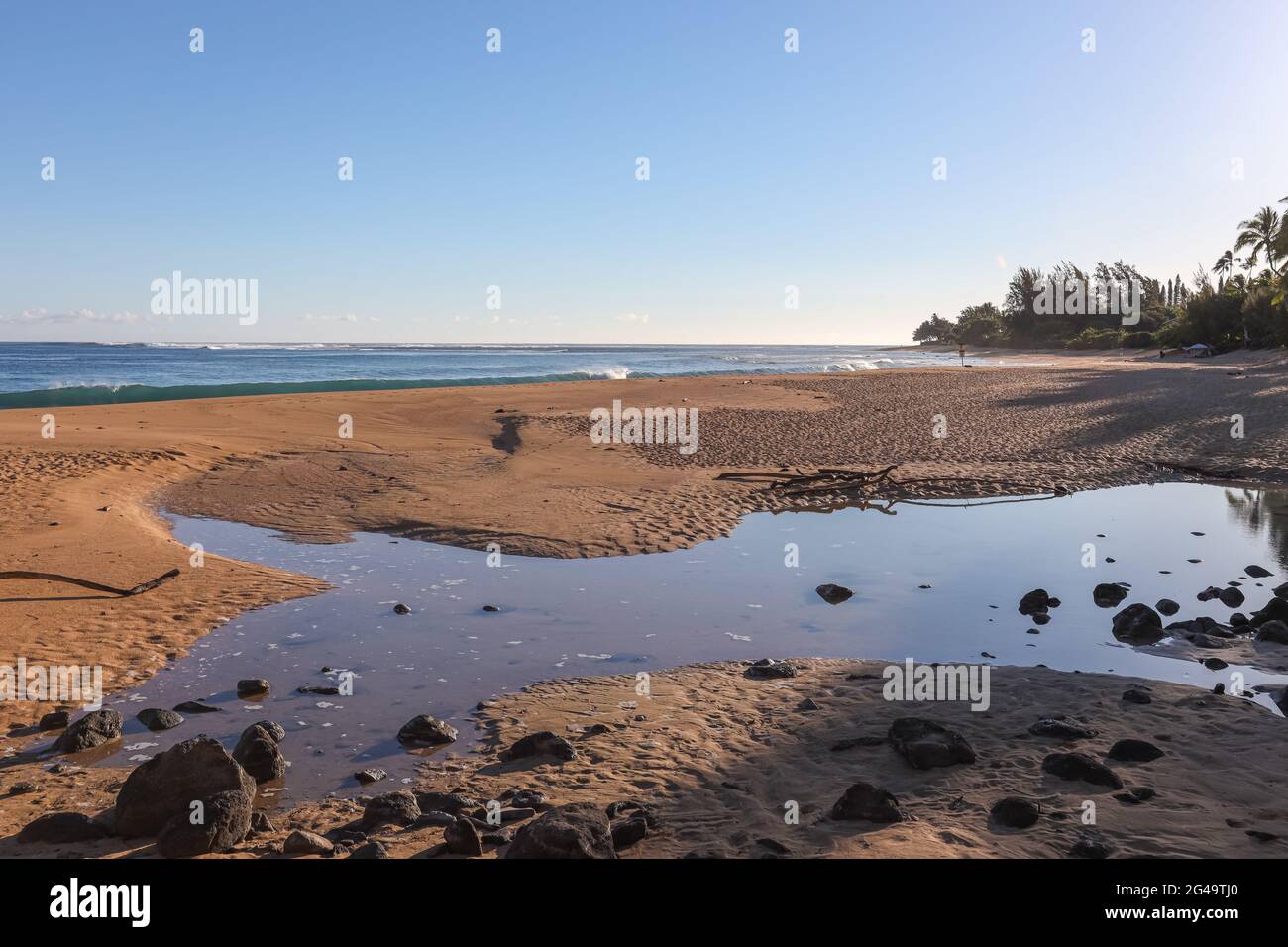 HAENA, HAWAII, UNITED STATES - Jun 01, 2021: The mouth of Manoa Stream ...