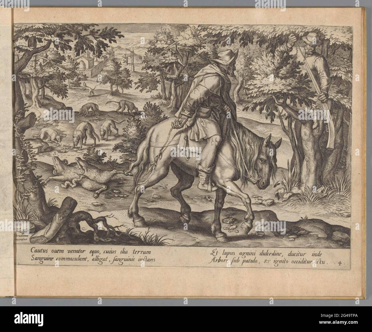 Wolvenhacht with bait; Yacht scenes. A man on horseback drags a death ...