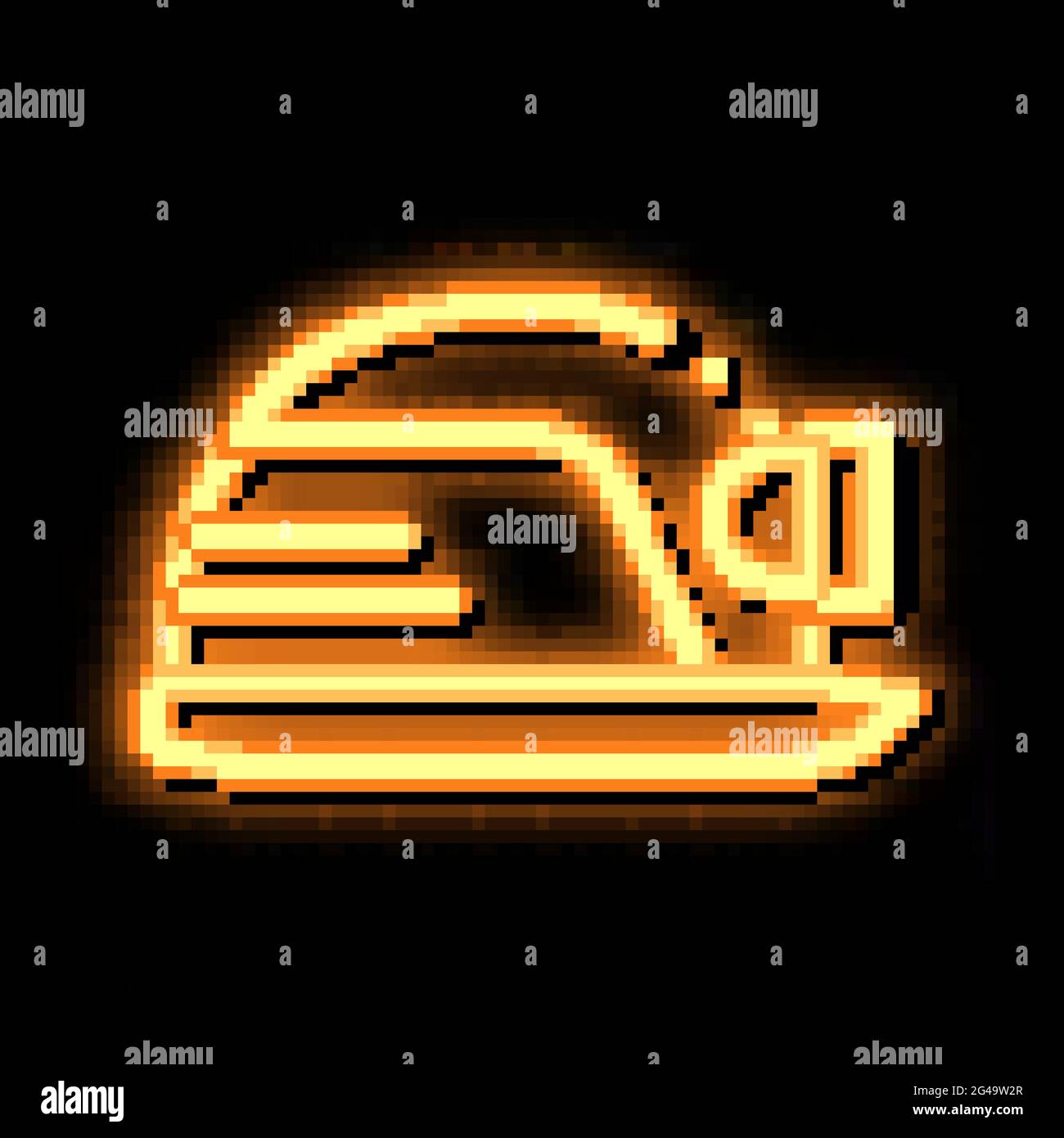 safety helmet with flashlight neon glow icon illustration Stock Vector ...