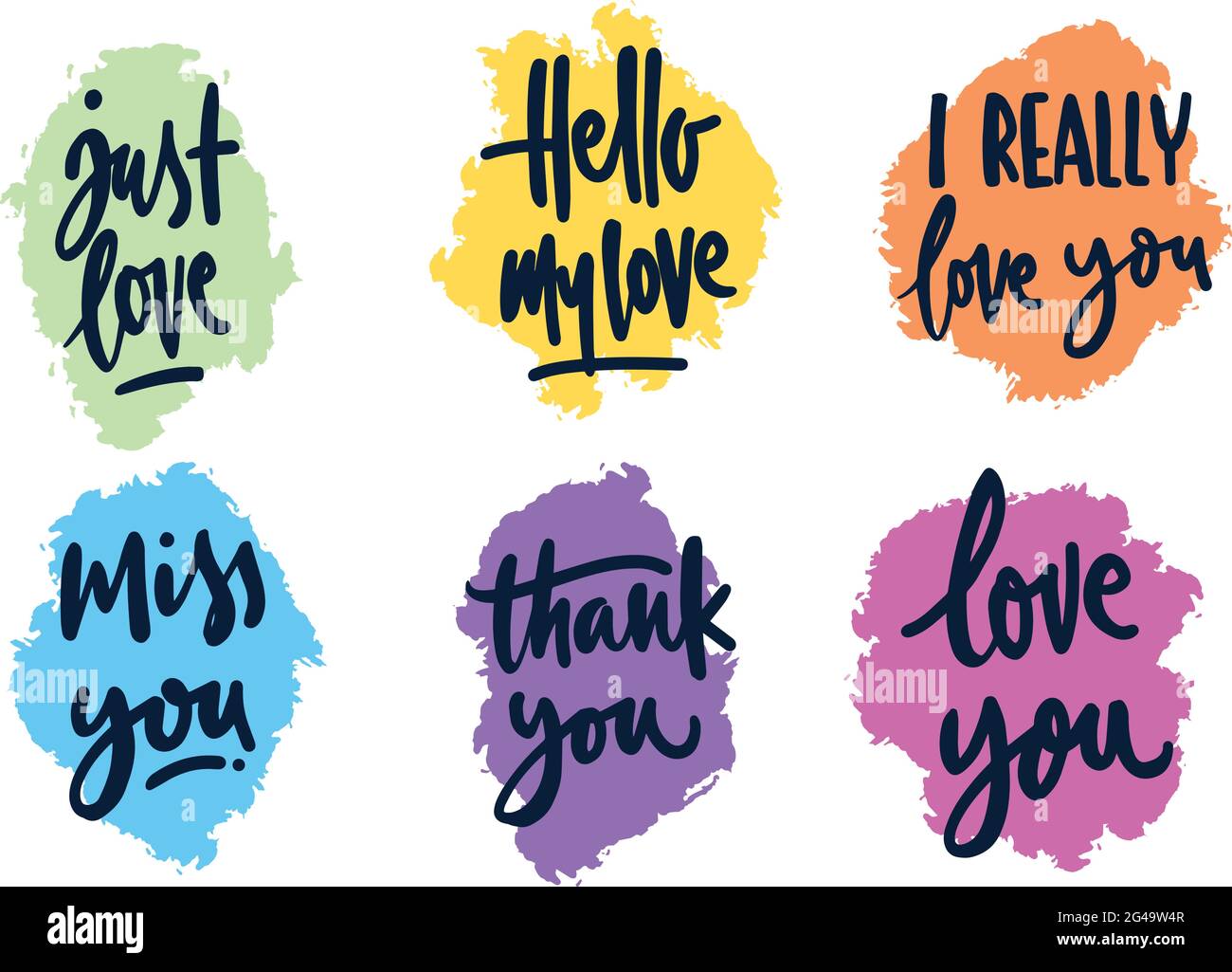 love lettering design set hand drawn Stock Vector Image & Art - Alamy