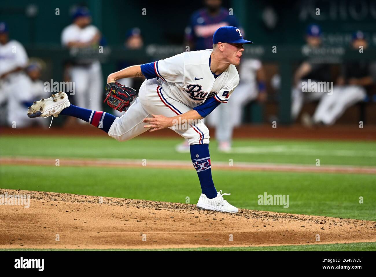 June 19th, 2021: Texas Rangers relief pitcher Kolby Allard (39) on the ...