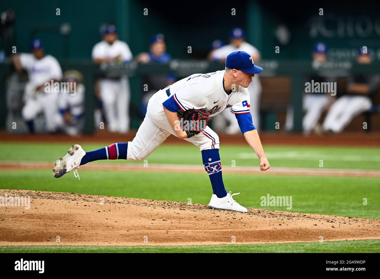 June 19th, 2021: Texas Rangers relief pitcher Kolby Allard (39) on the ...