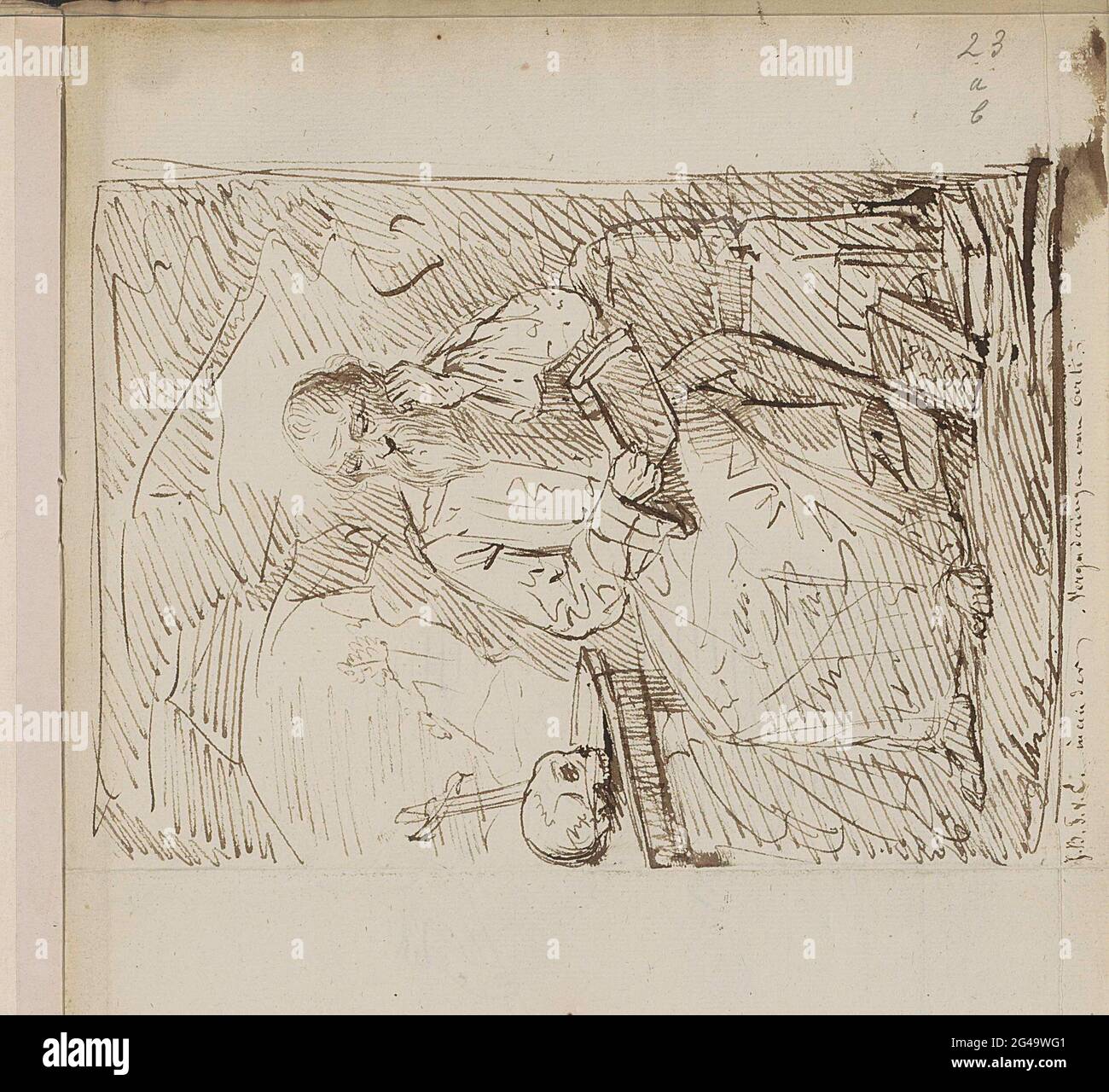 Saint Hieronymus. Hieronymus is shown as a hermit with a Bible, skull ...