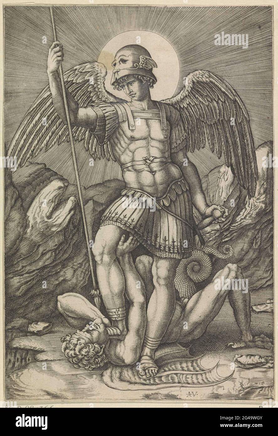Archangel Michael and the dragon. The Archangel Michaël tramples the ...