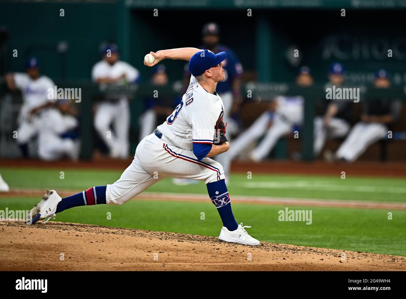 June 19th, 2021: Texas Rangers relief pitcher Kolby Allard (39) on the ...