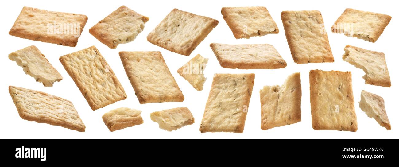 Italian crispbreads with rosemary isolated on white background Stock ...