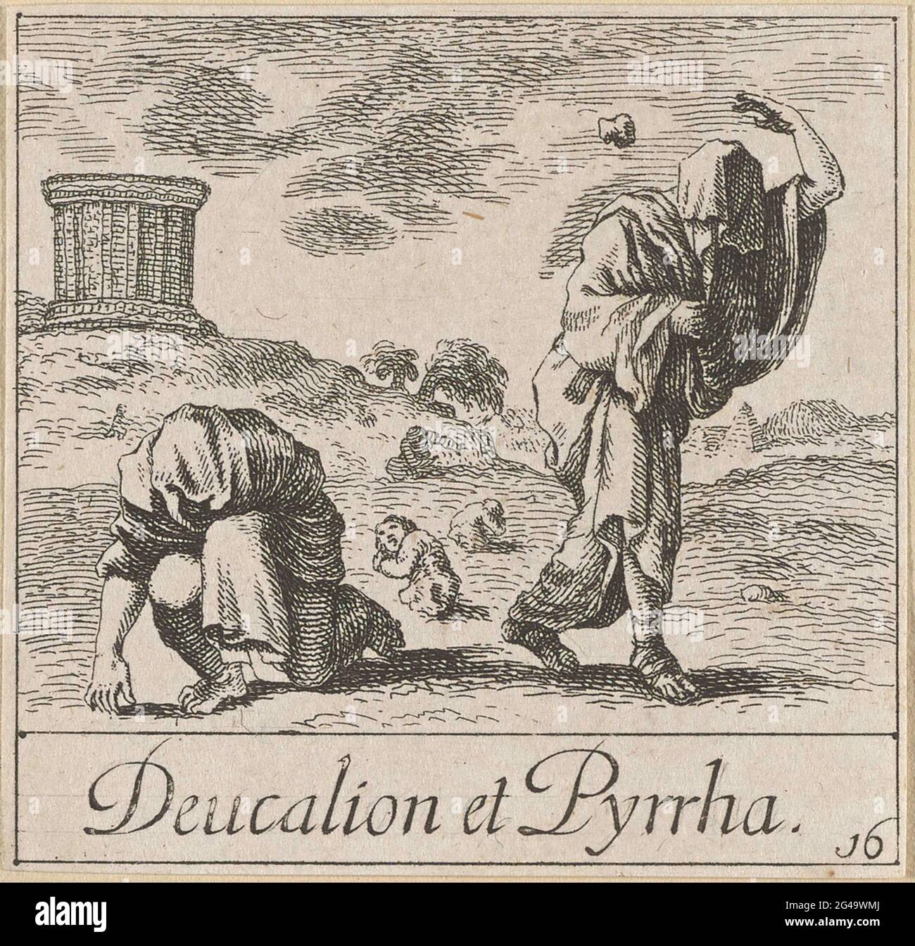 Deucalion and Pyrrha; Deucalion et pyrrha; Card game with mythological ...