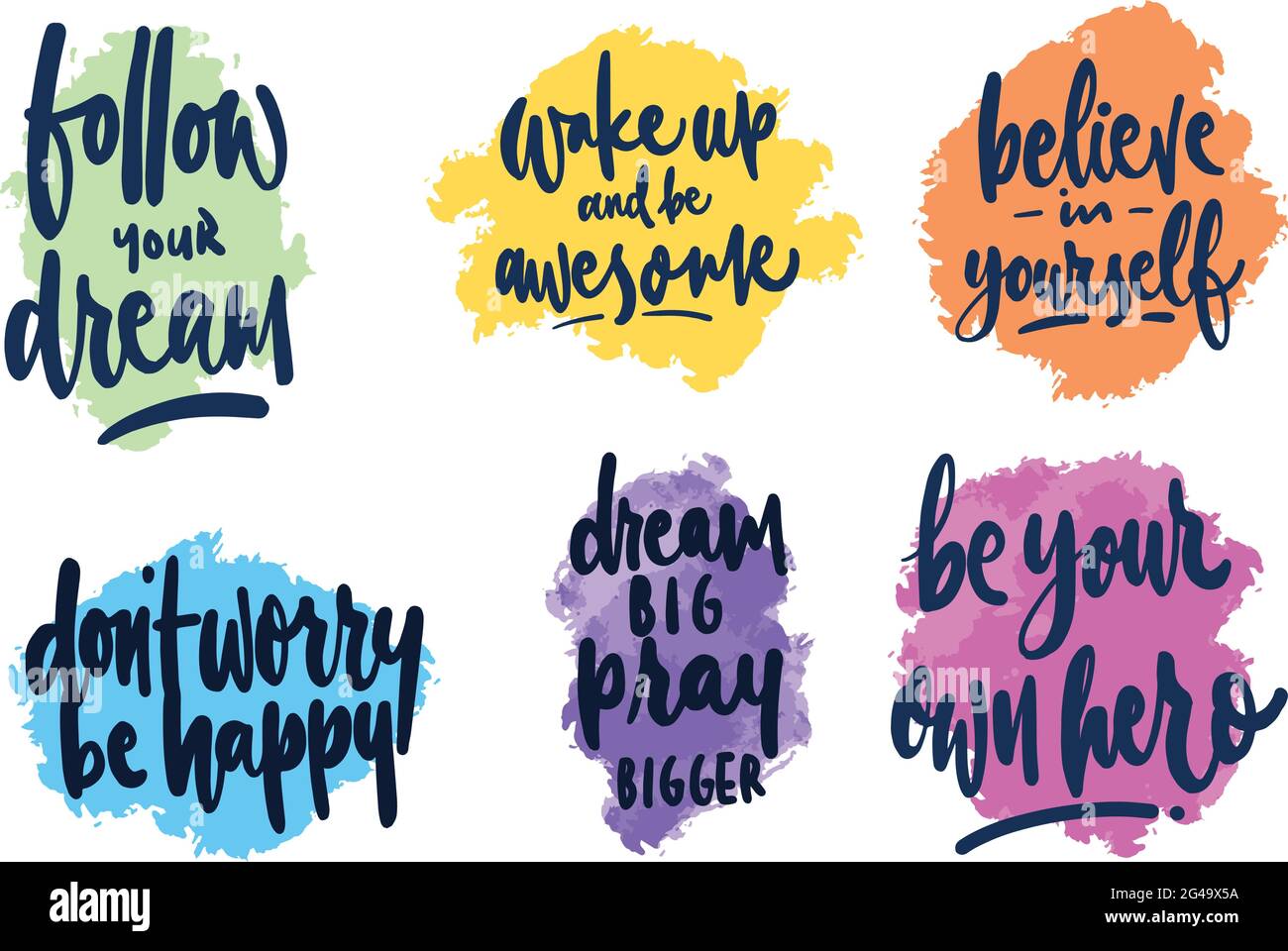 motivation lettering design set hand drawn Stock Vector Image & Art - Alamy