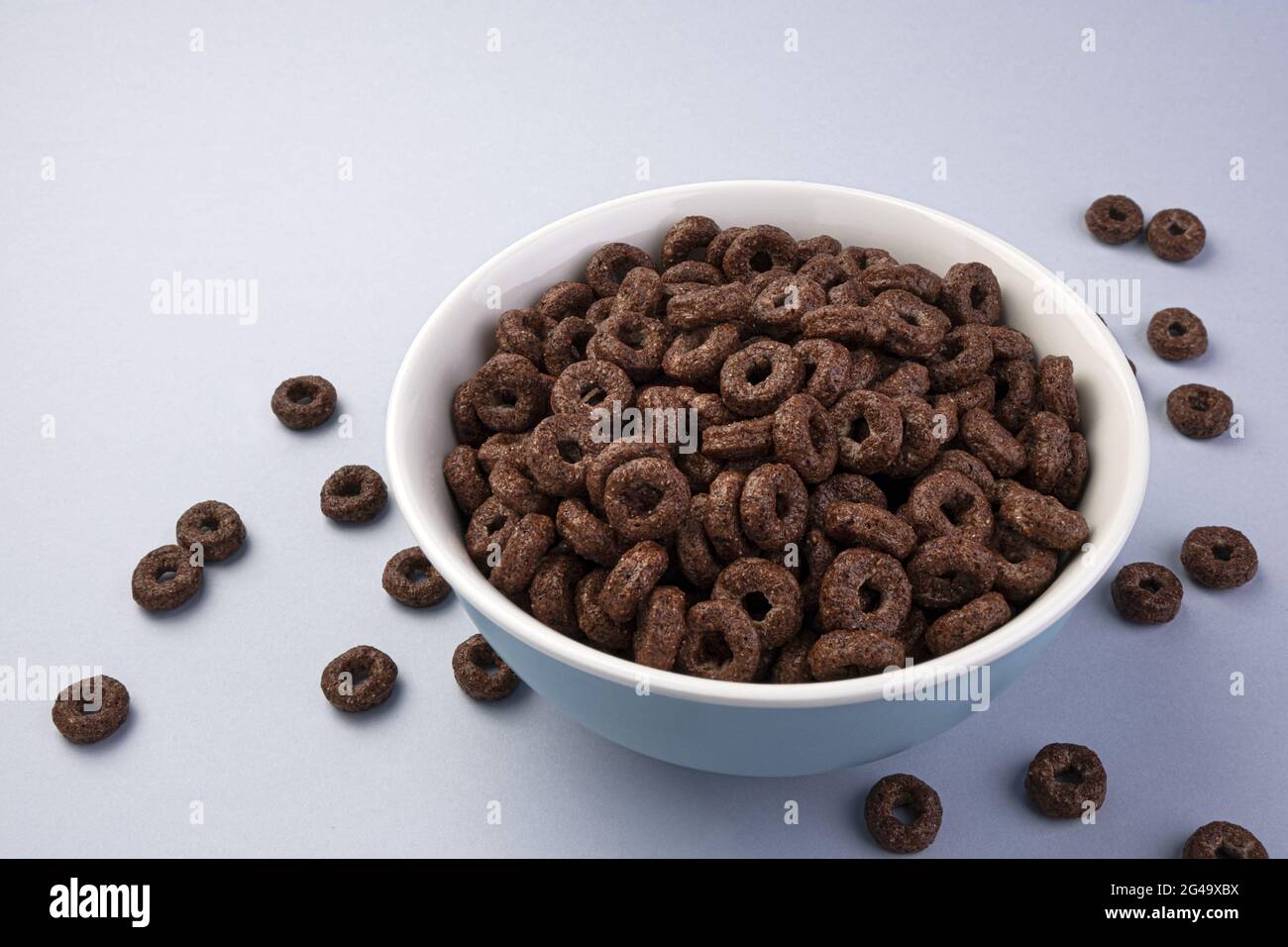 Chocolate corn rings isolated on white background Stock Photo - Alamy