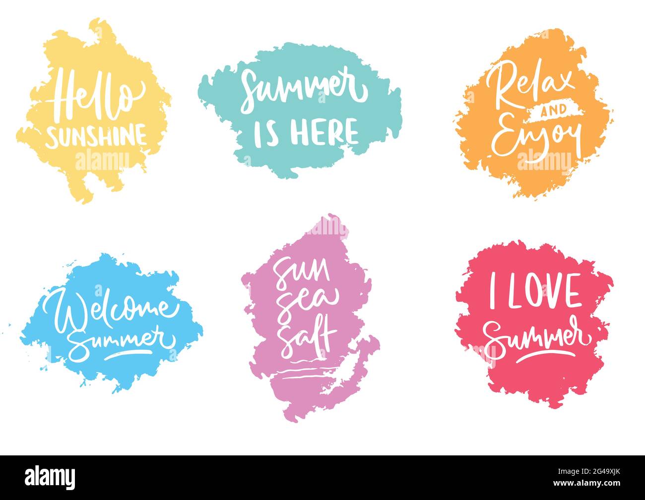 summer lettering design set hand drawn Stock Vector Image & Art - Alamy