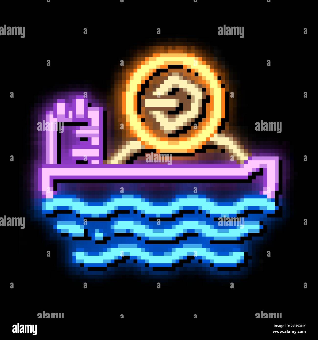 mobile boat with coal neon glow icon illustration Stock Vector Image ...