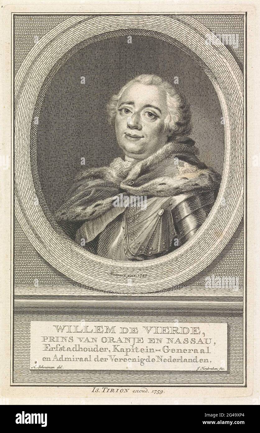 Portrait of Willem IV, Prince of Orange-Nassau. Portrait of Willem IV ...