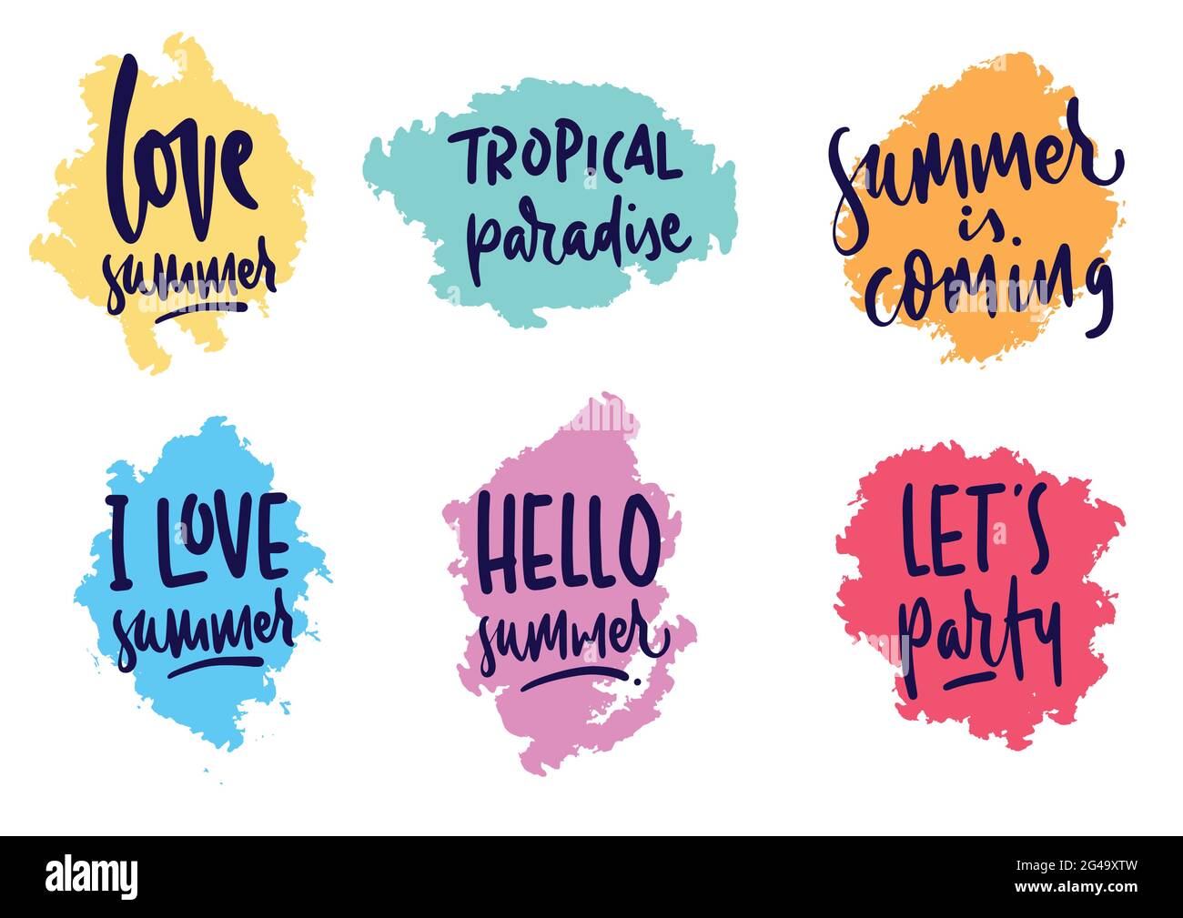 summer lettering design set hand drawn Stock Vector Image & Art - Alamy