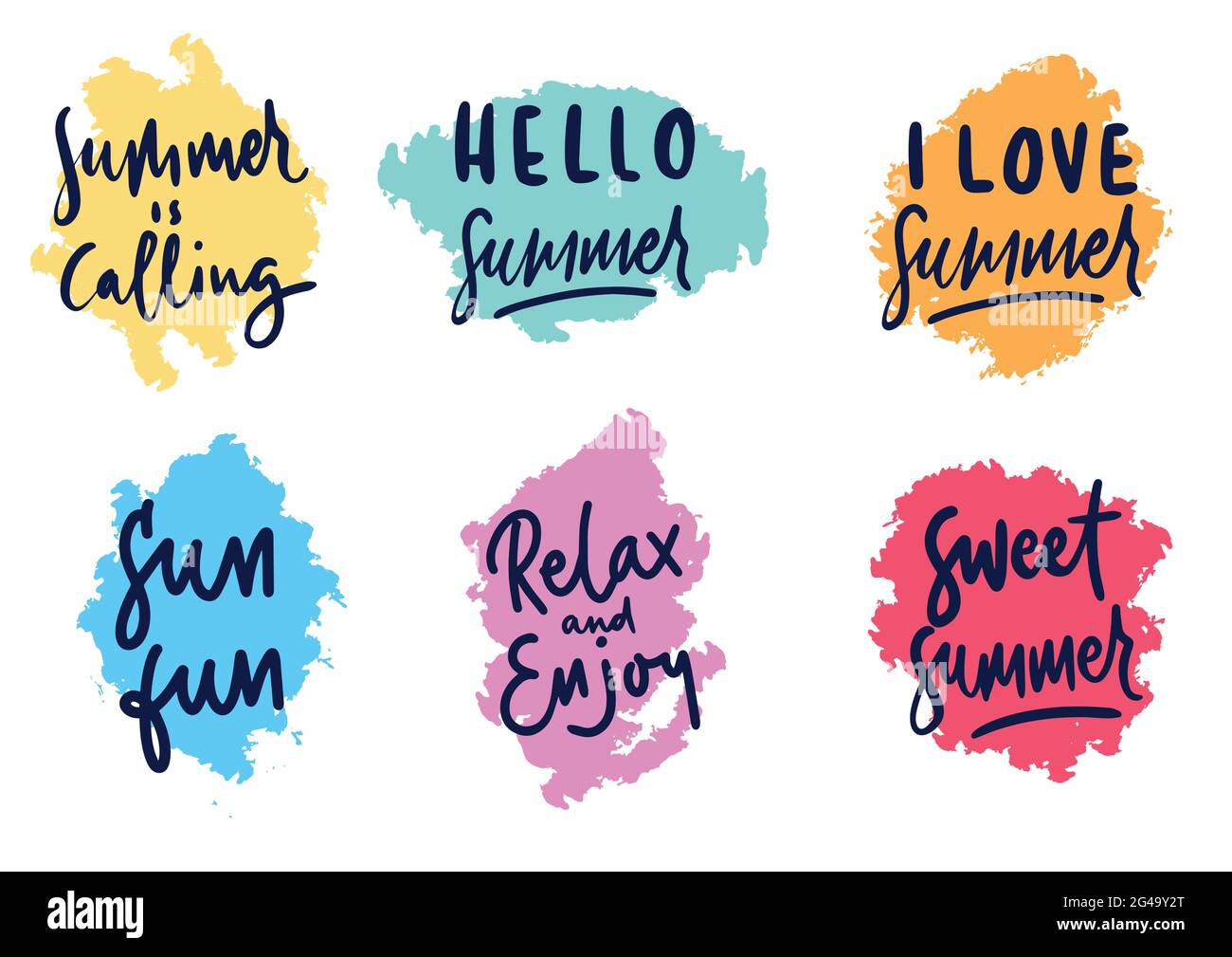 summer lettering design set hand drawn Stock Vector Image & Art - Alamy
