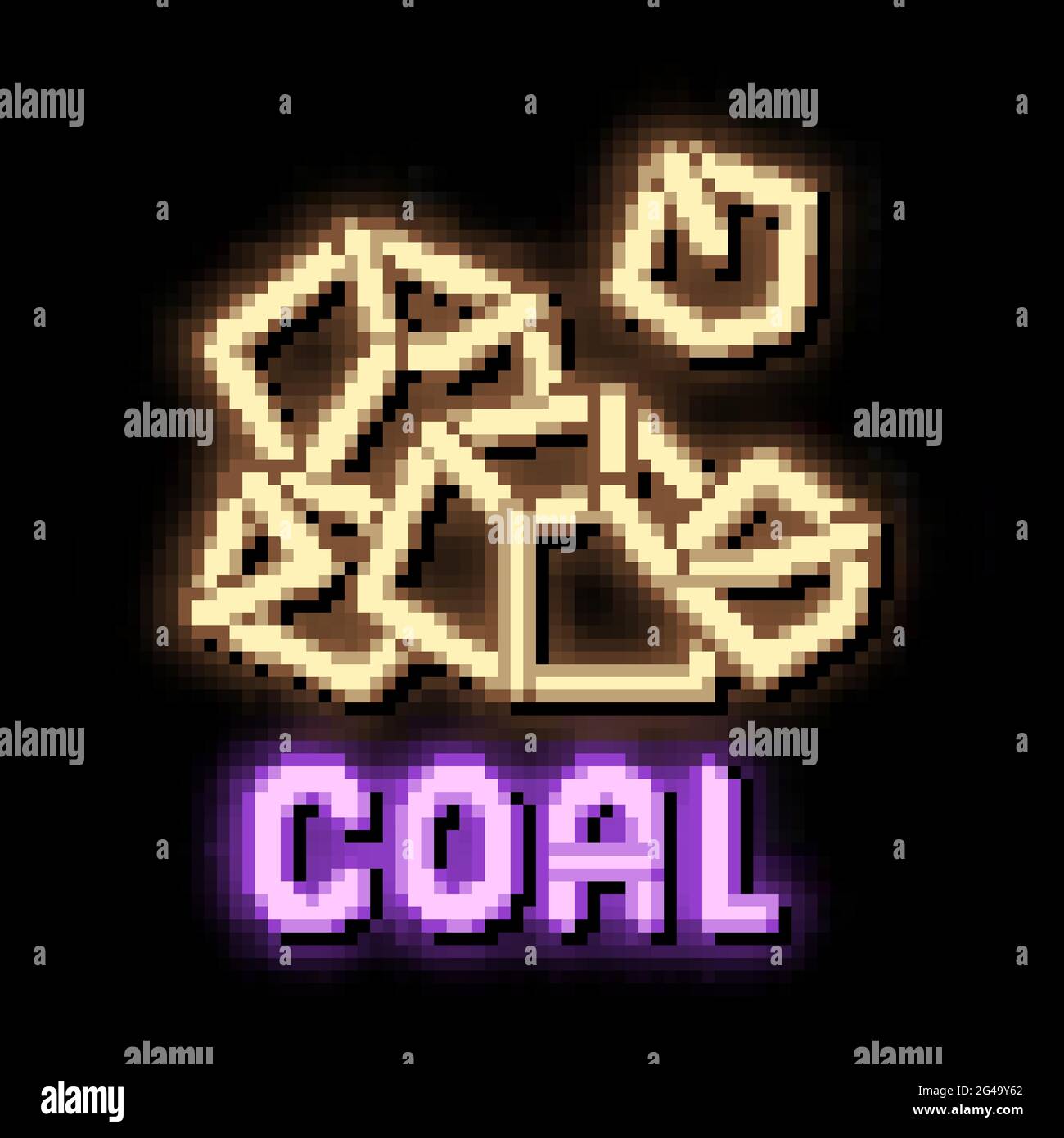 coal particles neon glow icon illustration Stock Vector Image & Art - Alamy