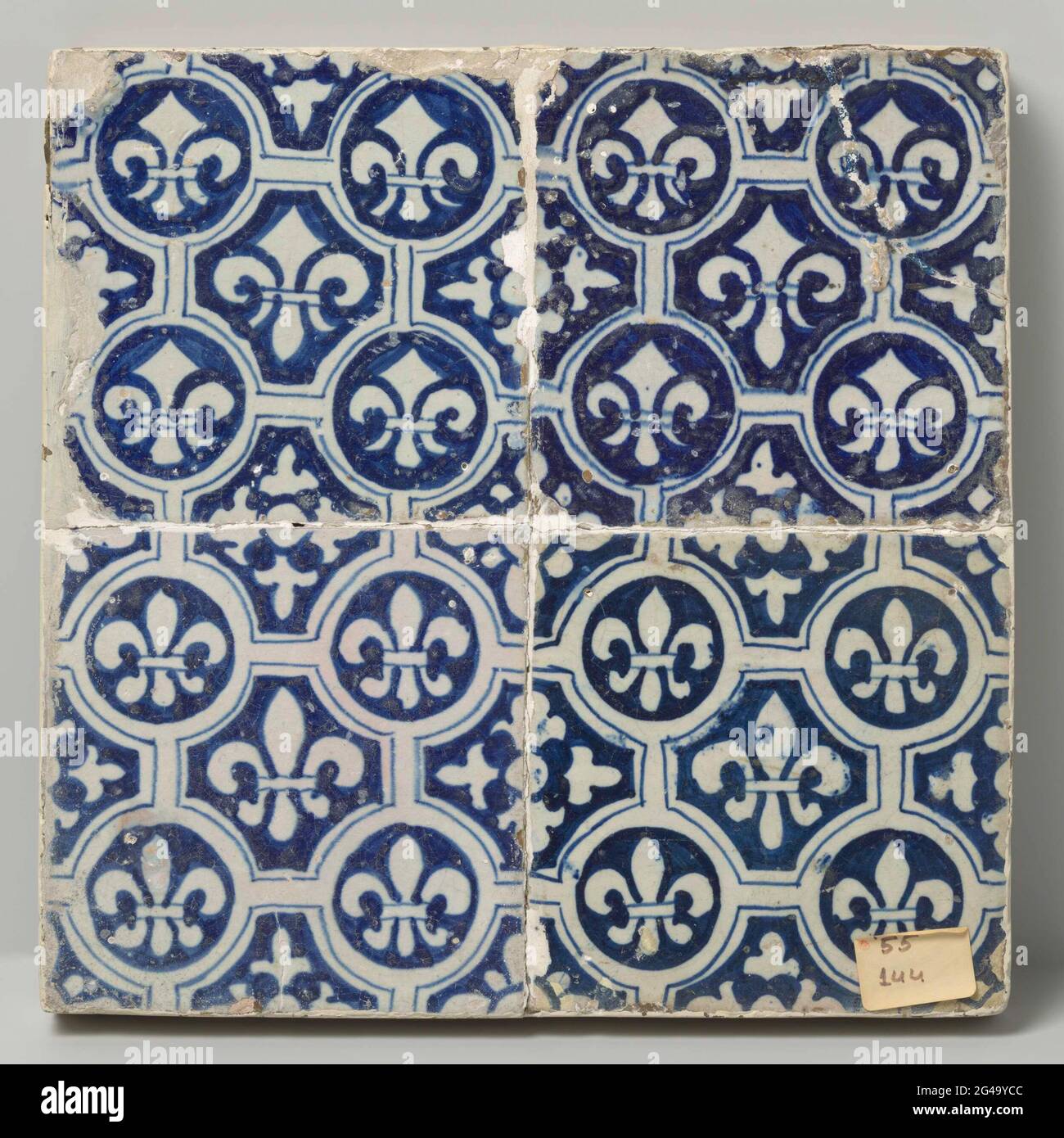 Field of four tiles with French lilies. Four tiles field (2 x 2) each ...