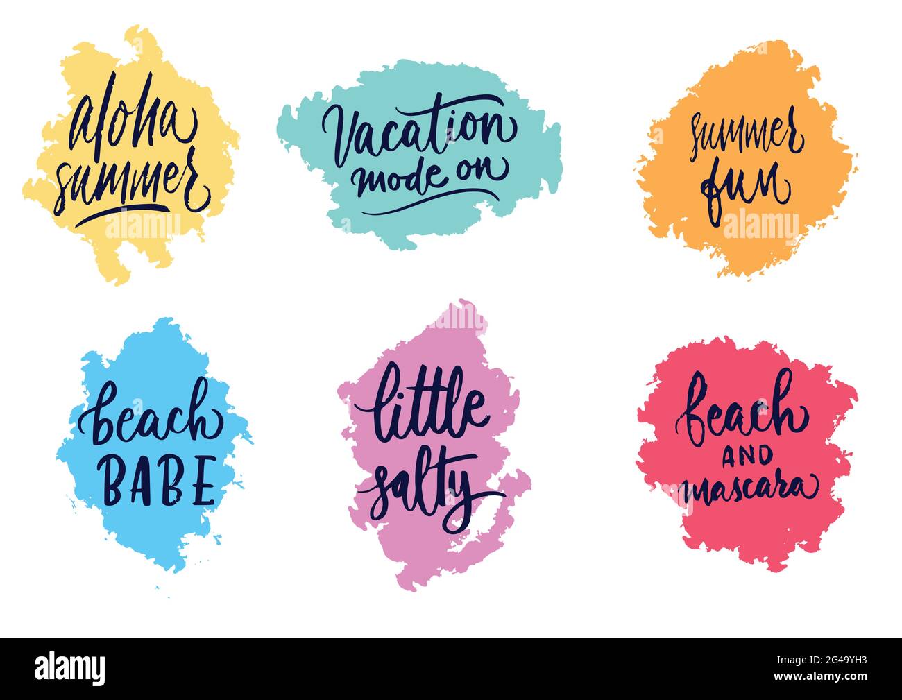 summer lettering design set hand drawn Stock Vector Image & Art - Alamy