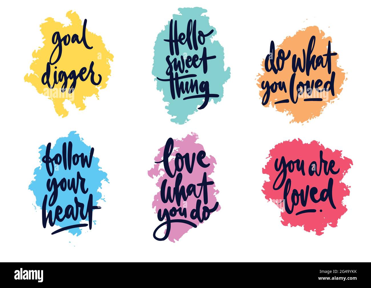 motivation lettering design set hand drawn Stock Vector Image & Art - Alamy