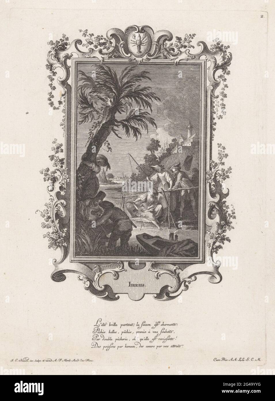 June; Iunius; The twelve months of the year. In a rocaille frame with ...
