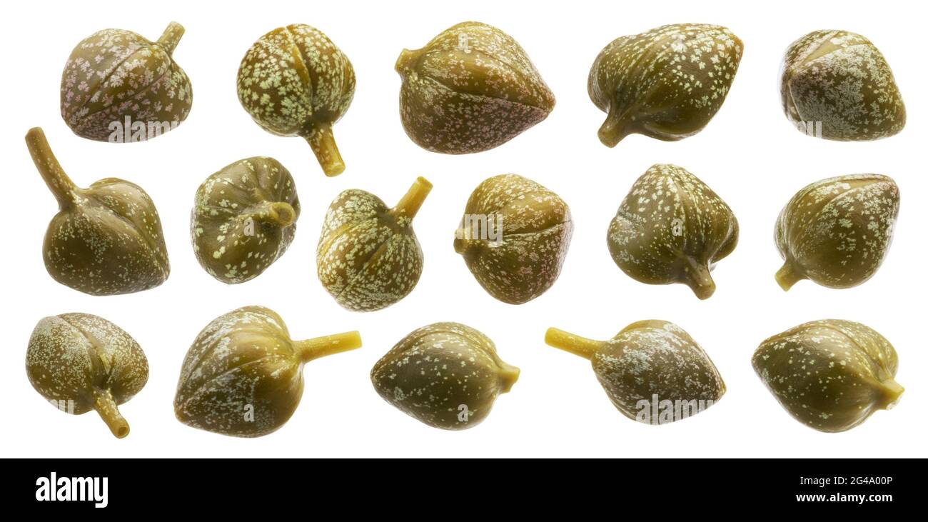 Pickled capers isolated on white background Stock Photo - Alamy