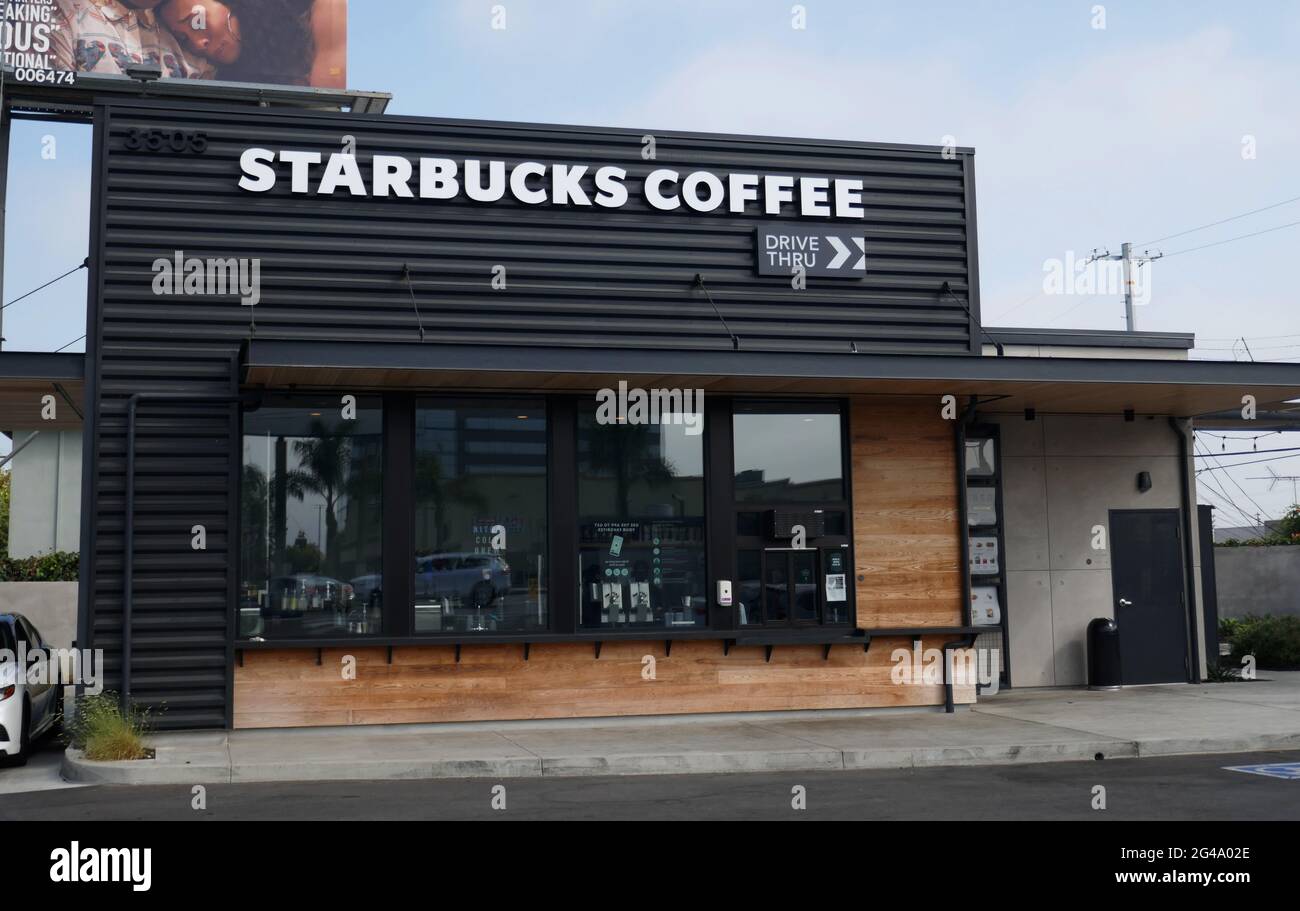 Los Angeles, California, USA 18th June 2021 A general view Starbucks on ...